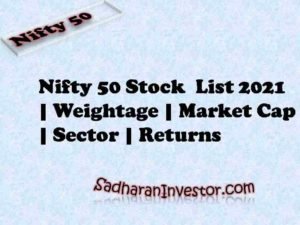 Nifty 50 Stock List 2021 | Weightage | Market Cap | Sector | Returns